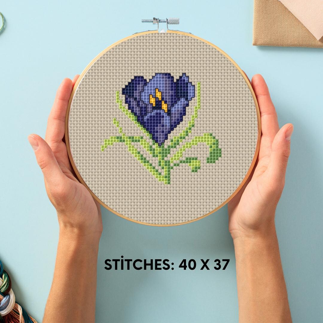 Crocus Flower Cross Stitch Pattern , How to Make Cute Mini Easy Flower ...