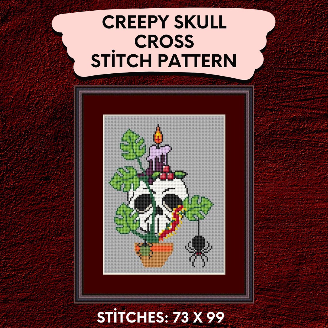 Creepy Skull Cross Stitch Patterns , Mini Skull Cross Stitch Pattern ...
