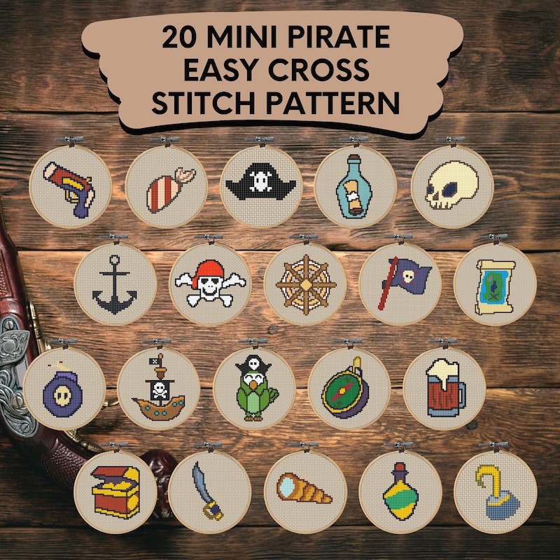 Mini Pirate Cross Stitch - Etsy UK