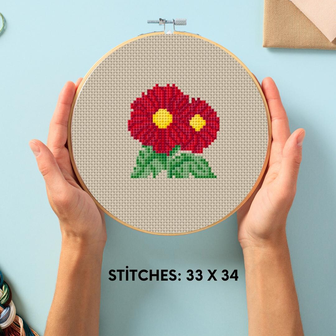 Aster Flower Cross Stitch Pattern , How to Make Cute Mini Easy Flower ...