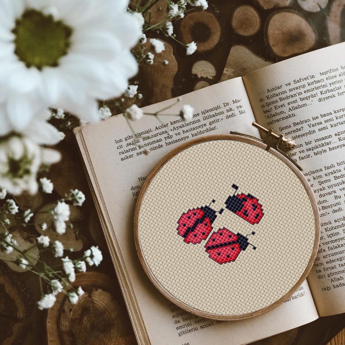 Ladybug Cross Stitch Pattern , How to Make Mini Easy Ladybug Cross ...
