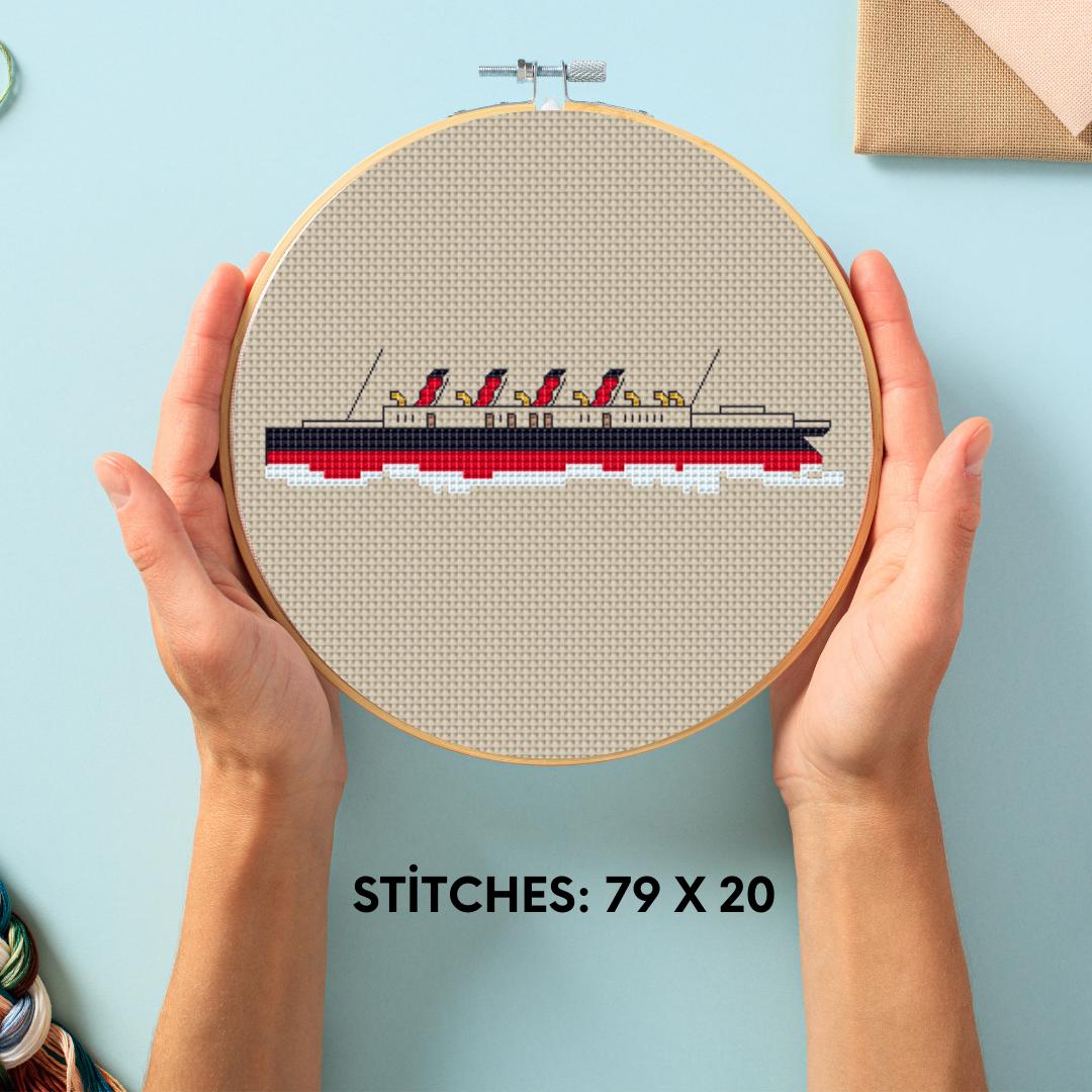 Liner , Ship , Cruise Ship Cross Stitch Pattern , How to Make Mini Easy ...