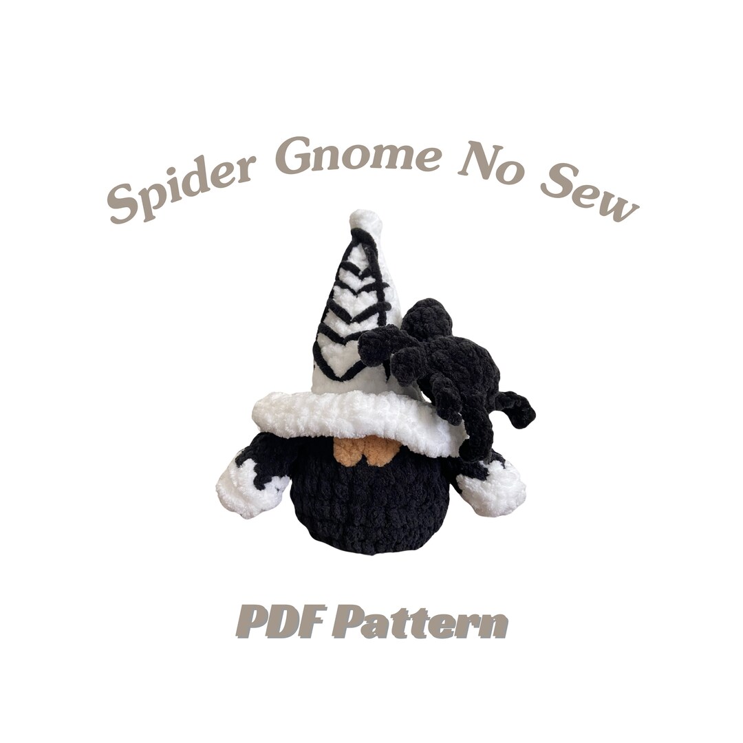 No Sew Gnome Crochet Pattern , Spider Gnome Crochet Pattern , Halloween ...
