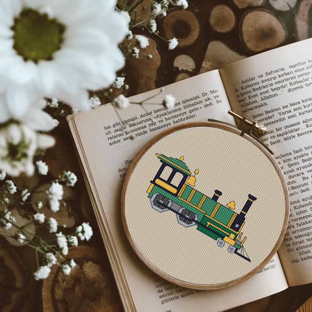 Train Cross Stitch Pattern , How to Make Mini Easy Train Cross Stitch ...
