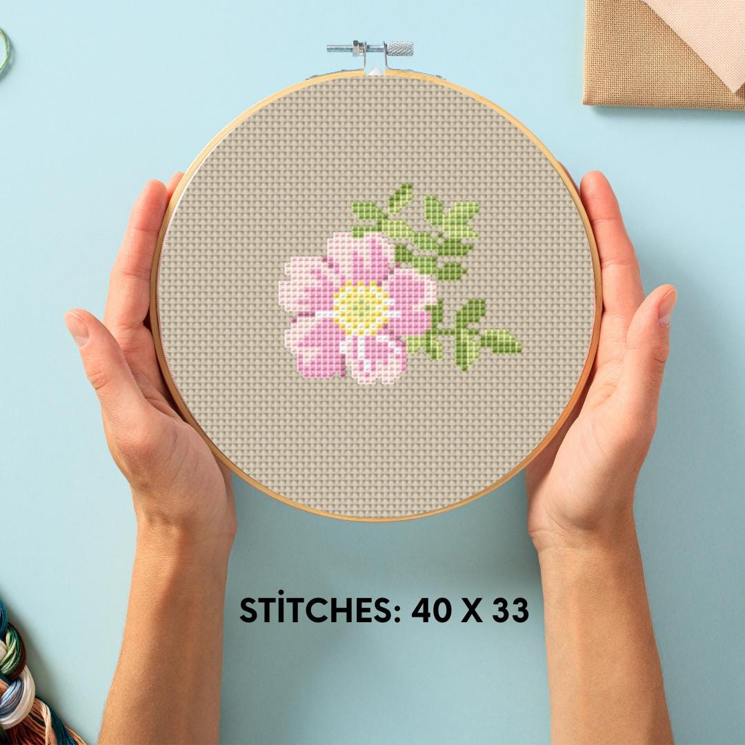 Cute Little Flower Cross Stitch Pattern , How to Make Mini Easy Flower ...