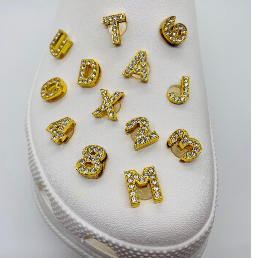 Gold and Silver Letters and Numbers Shoe Charms for Crocs - Etsy