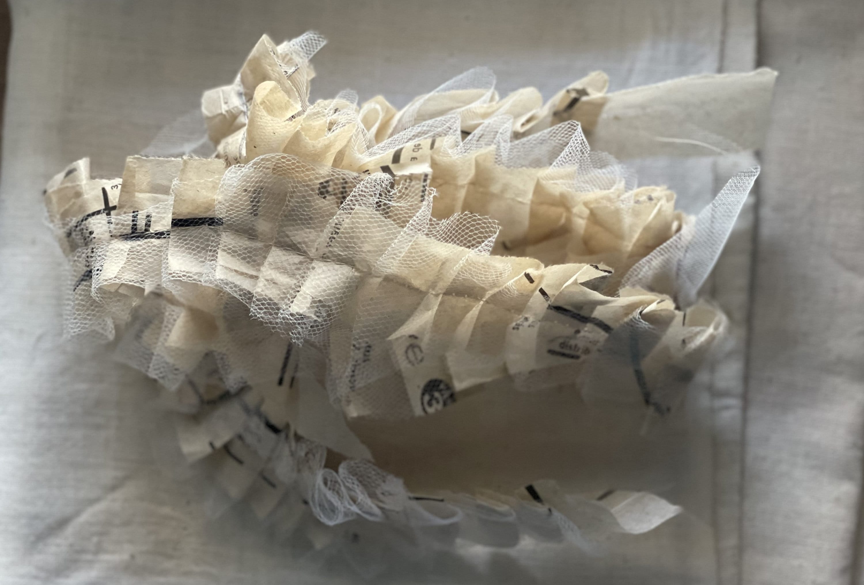 Handmade Cream Tulle & Pattern Paper Ruffles: Scrapbook Embellishment ...
