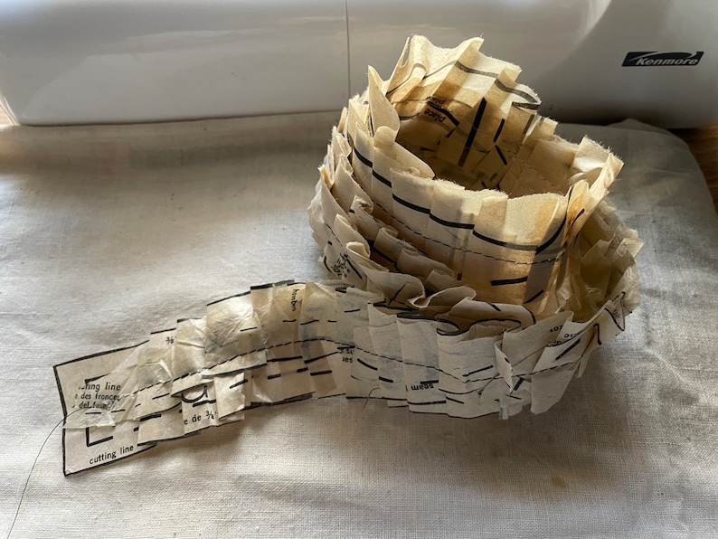 Handmade Dress Pattern Paper Ruffles Tan and Black- Embellishment, Tags ...