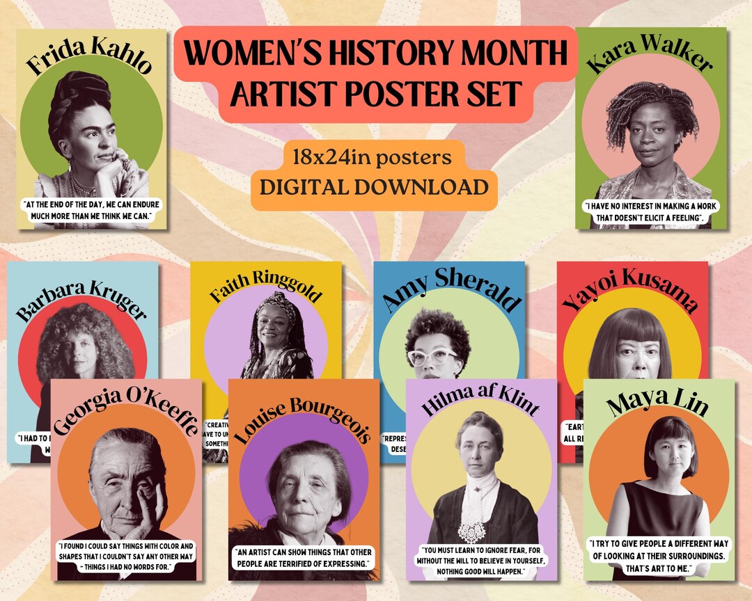 Women's History Month Artist Poster Bundle for Art Classroom (digital ...