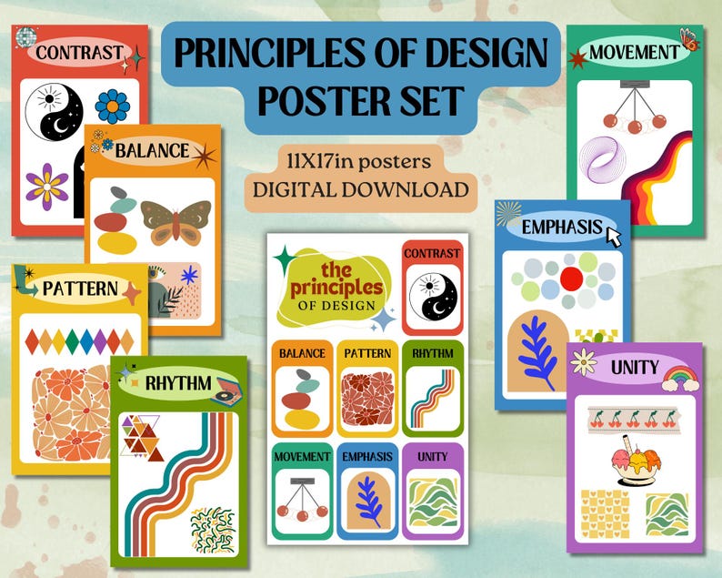 Principles of Design Poster Set - Etsy