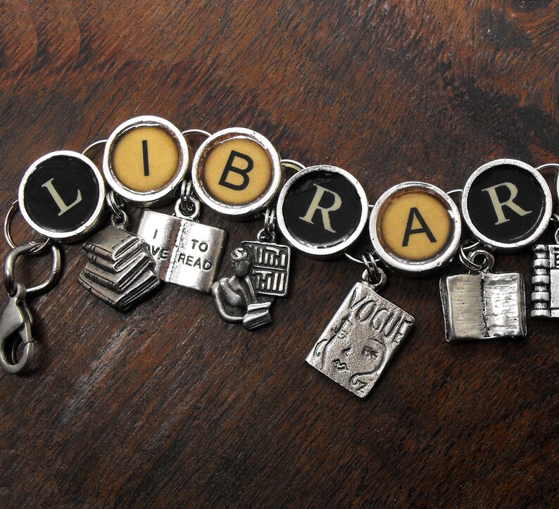 Librarian Bracelet Library Jewelry Book Charm Literary | Etsy