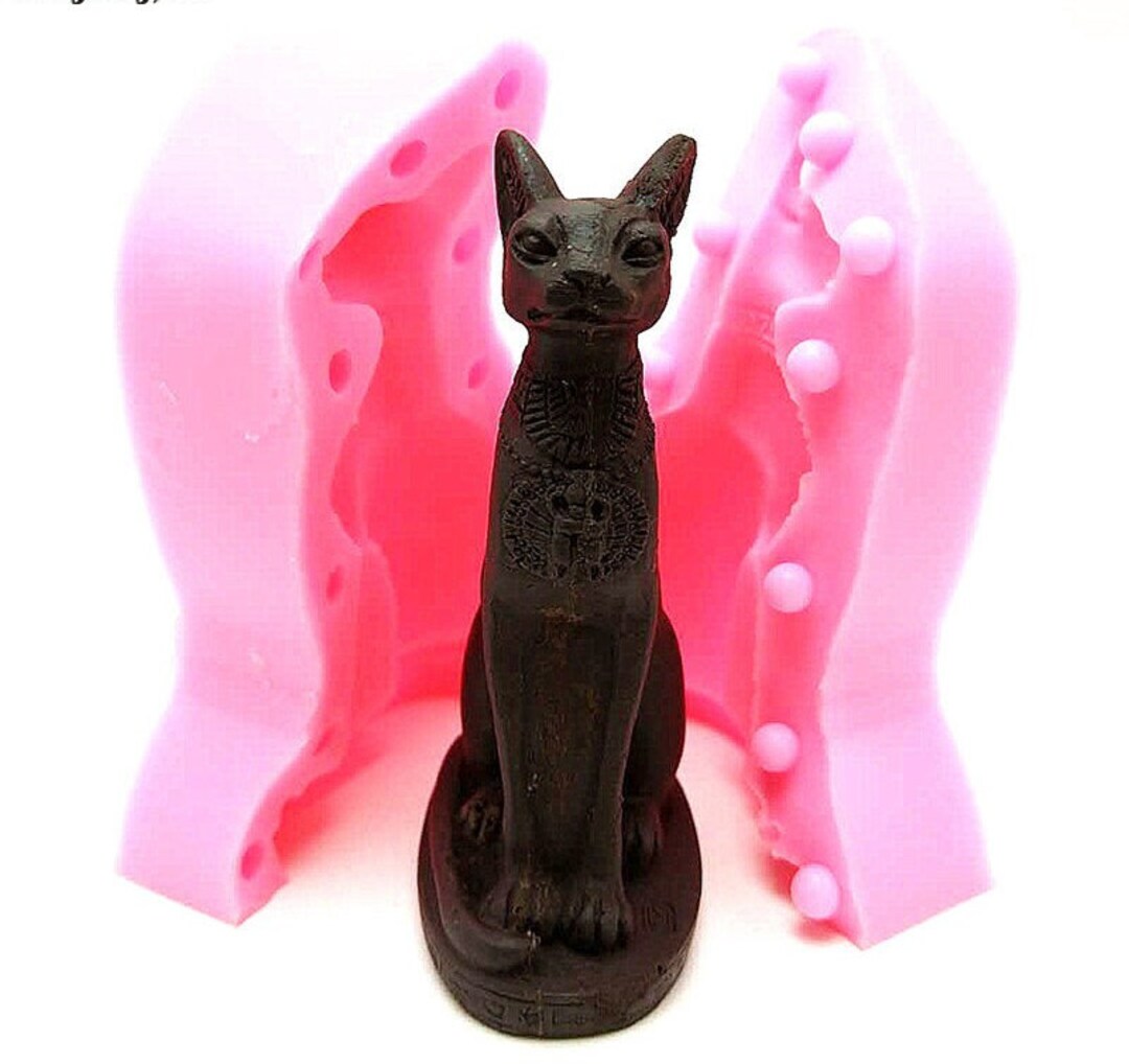 3D Egyptian Black Cat Idol Silicone Mold Perfect for DIY Epoxy Resin ...