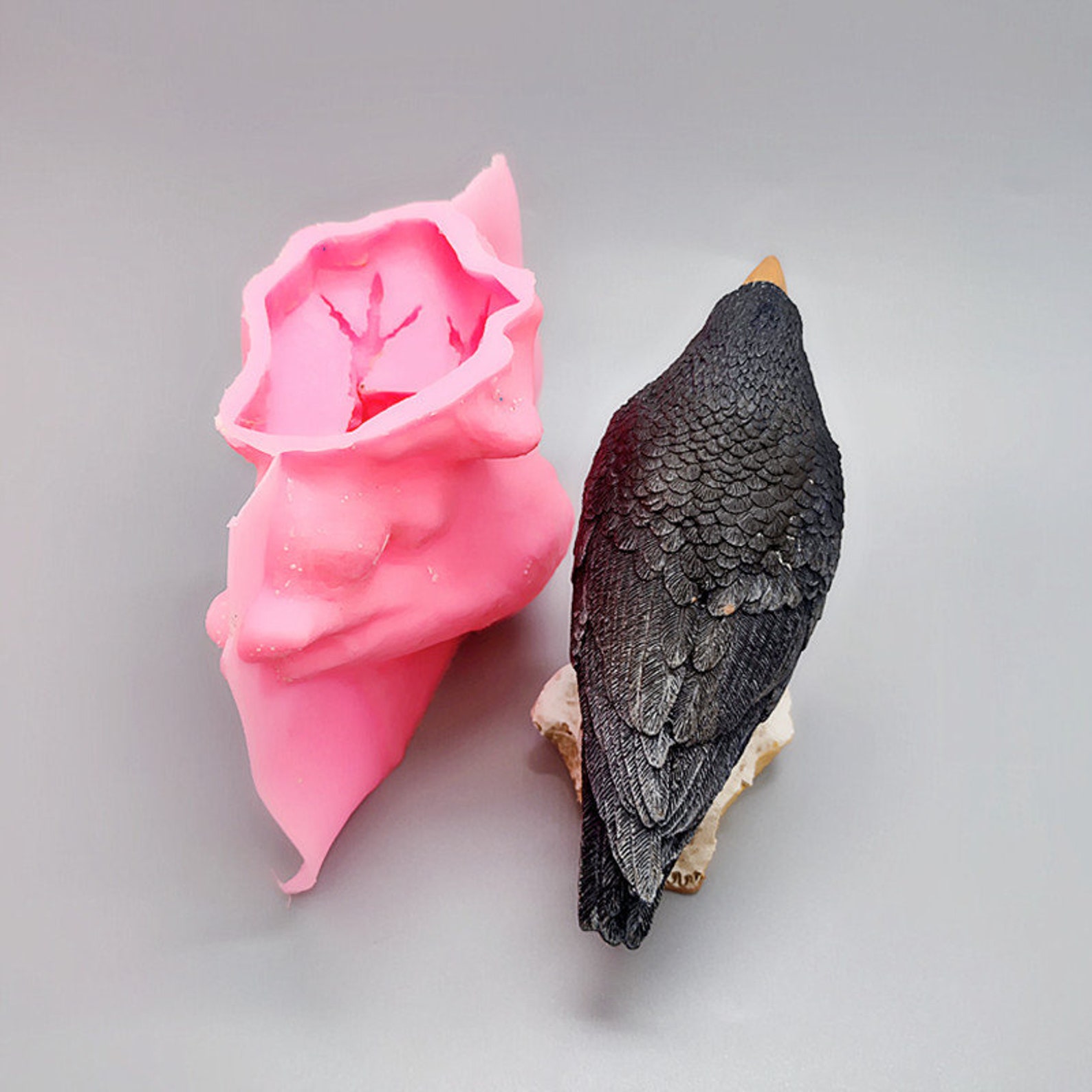 3D Mysterious Black Crow Silicone Mold Perfect for DIY Epoxy Resin ...