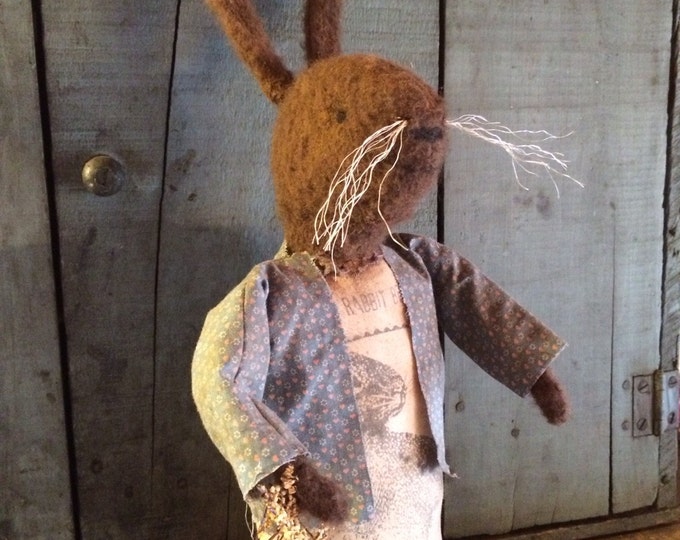 Primitive Olde Rabbit Doll Scrappy - Etsy