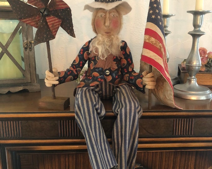 Uncle Sam With Flag and Pinwheel - Etsy