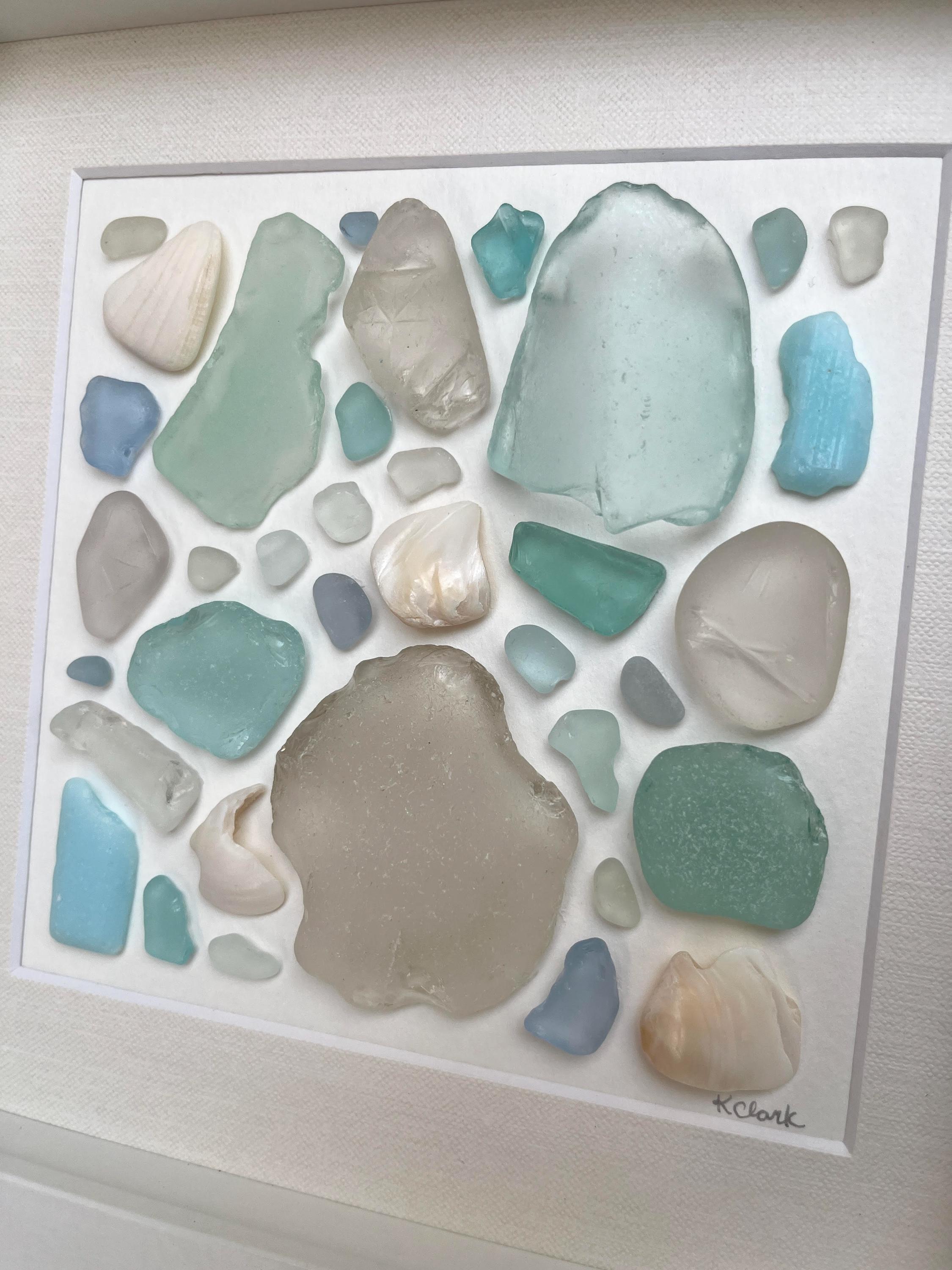 Ice Palace Framed Sea Glass Art Genuine Sea Glass, Seashell Collage - Etsy