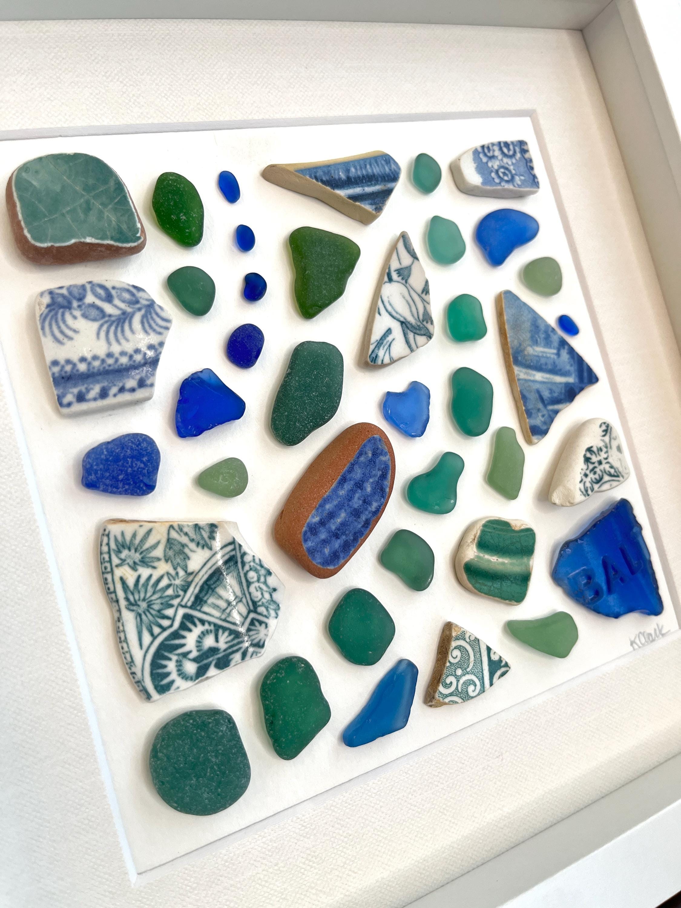 Ocean’s Heartbeat ~ Framed Sea Glass Art ~ Genuine Sea Glass, Sea ...