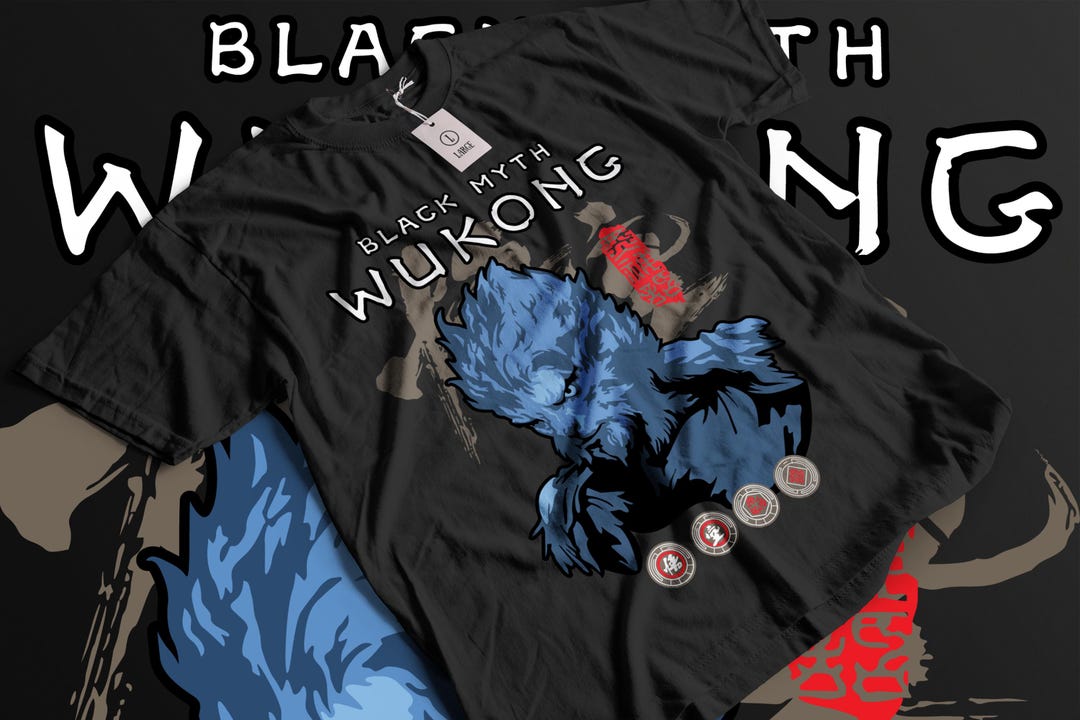 Black Myth Wukong Shirt the Destined One Journey to the West Tee Sun ...