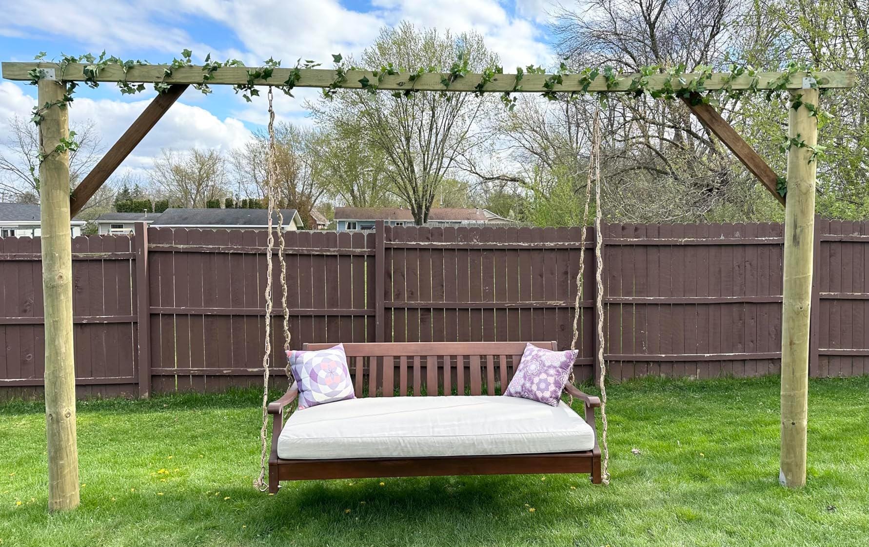 Solid Wood Outdoor Swing Daybed Handmade Swing Bed Farmhouse Swing Bed ...