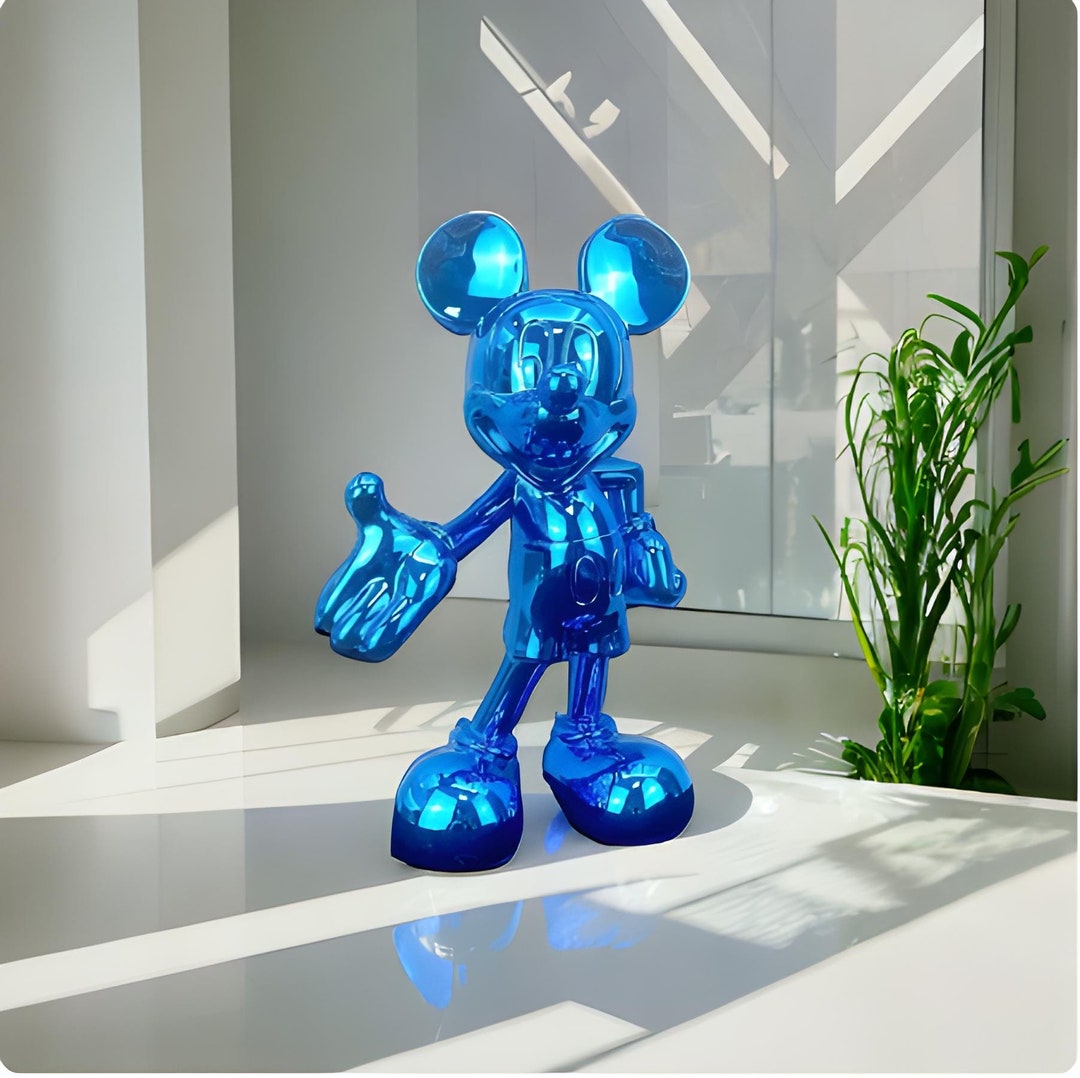 Blue Mickey Mouse Resin Sculpture, Cute Mickey Mouse Kids Ornament ...