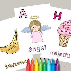 Spanish Alphabet Coloring Pages PDF | Hojas Para Colorear Abecedario A4 ...