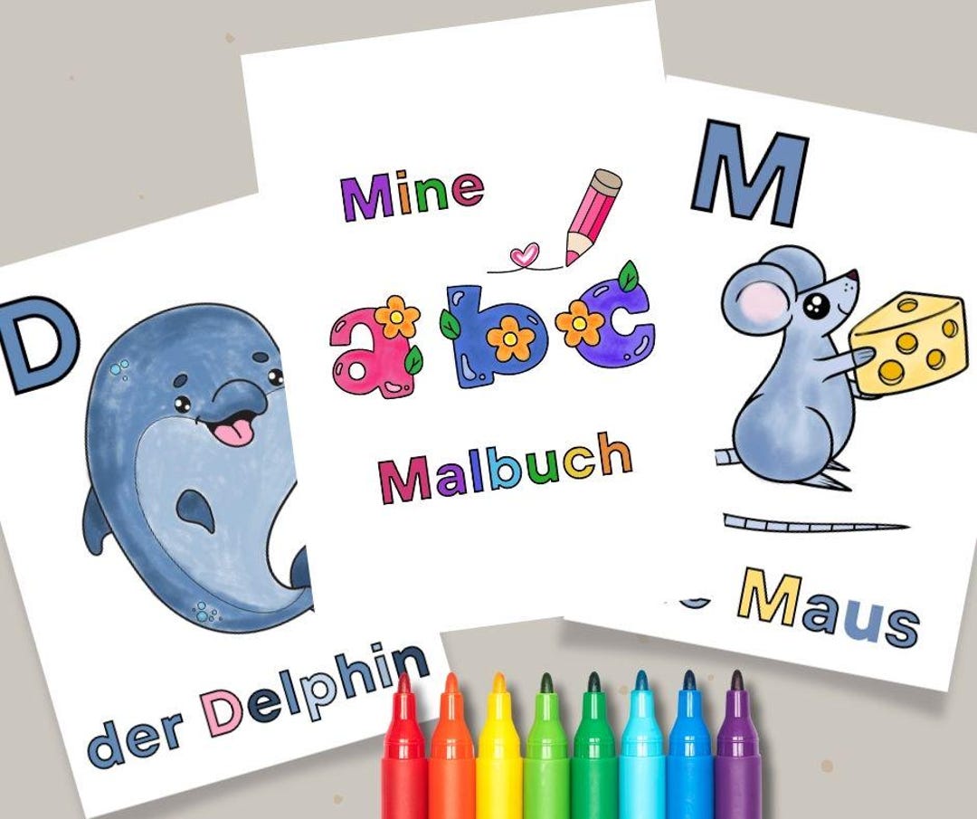 German Alphabet Coloring Pages | Printable A4 Activity (PDF) - Etsy