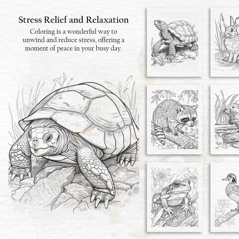 100 Wetland Animals Coloring Pages - Adults and Kids Coloring Book ...