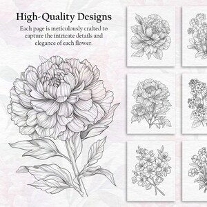 100 Elegant Flower Coloring Pages - Adults and Kids Coloring Book ...