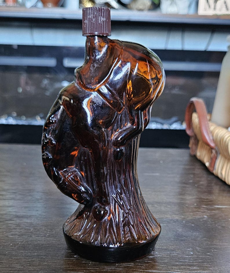 Vintage Brown Glass Horse Decanter Cologne Bottle Bucking Bronco ...