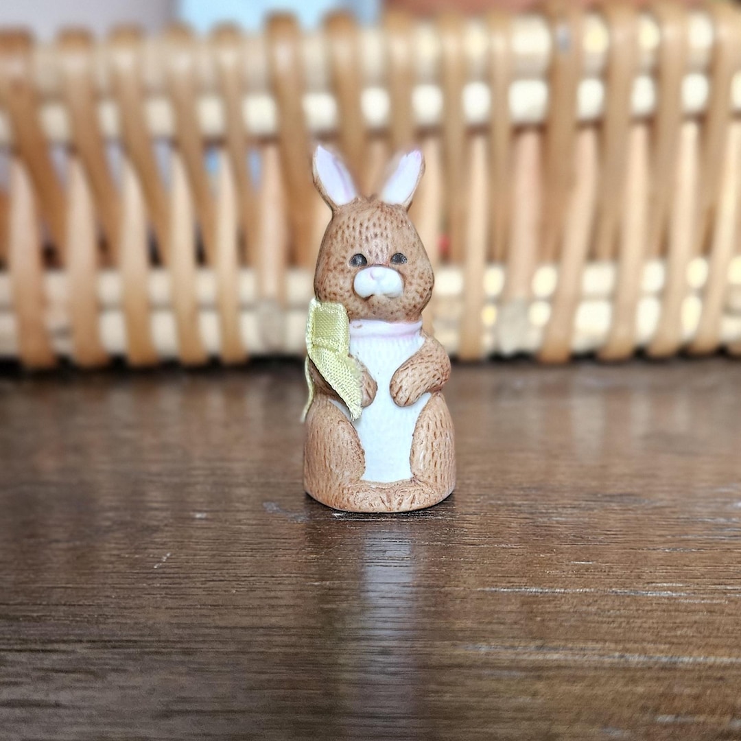 Antique Enesco Thimble Bunny Rabbit Easter - Etsy