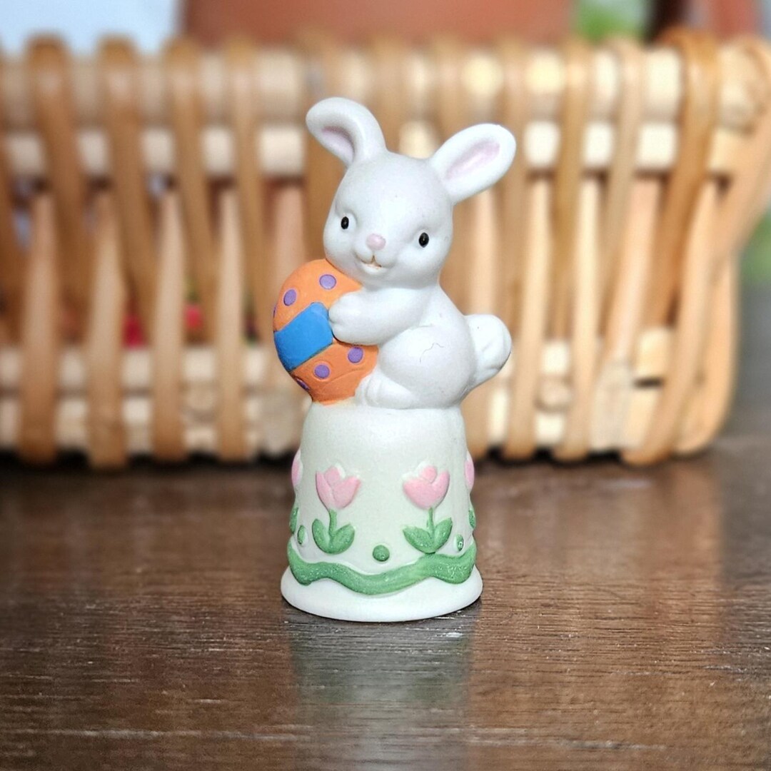 Antique Enesco Thimble Easter Bunny Tulip - Etsy