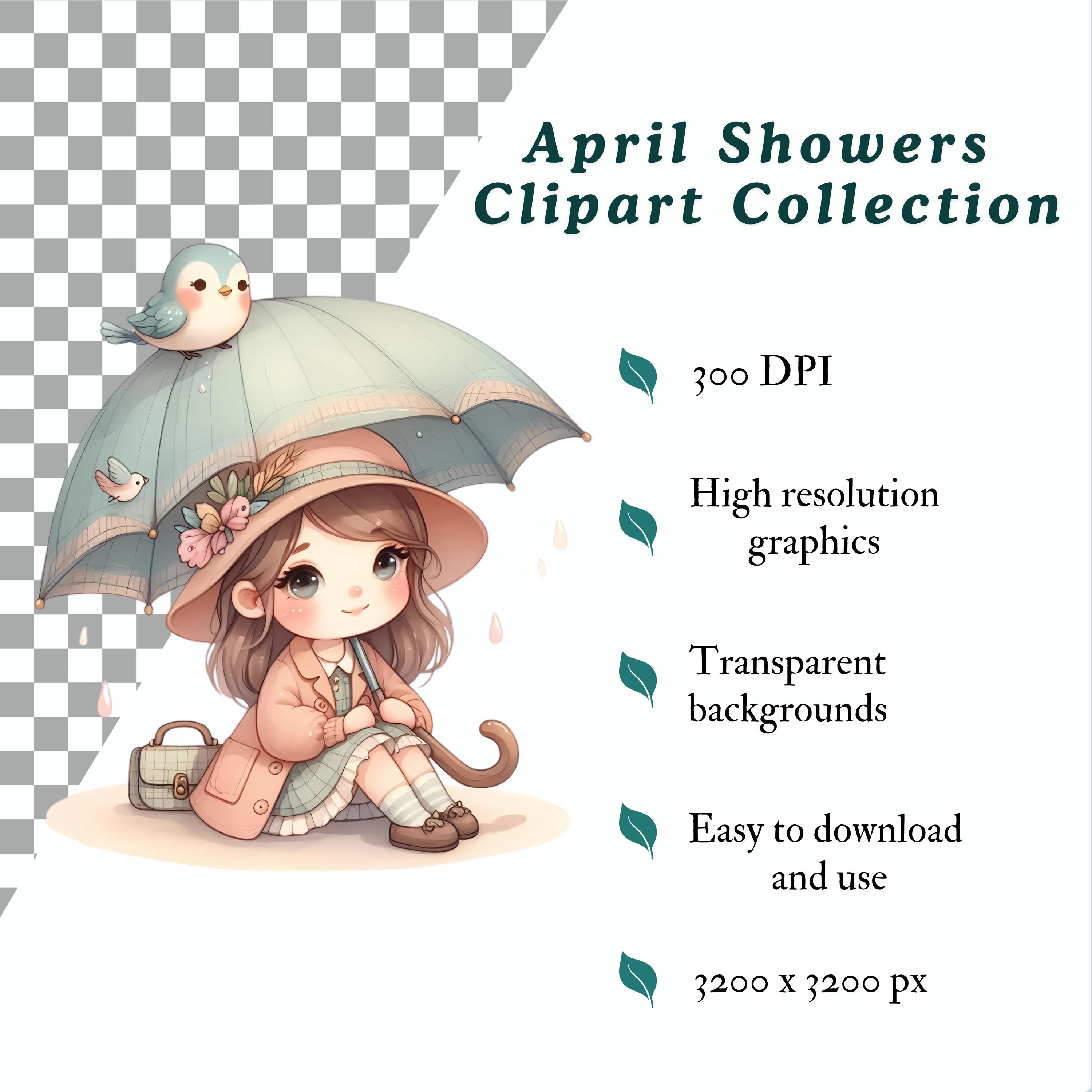 April Showers Bring May Flowers Clipart Collection, Commercial Use ...