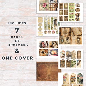 Forgotten Story Junk Journal Pages, Mystery Library, Vintage Digital ...