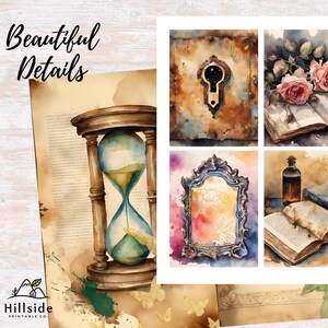 Forgotten Story Junk Journal Pages, Mystery Library, Vintage Digital ...