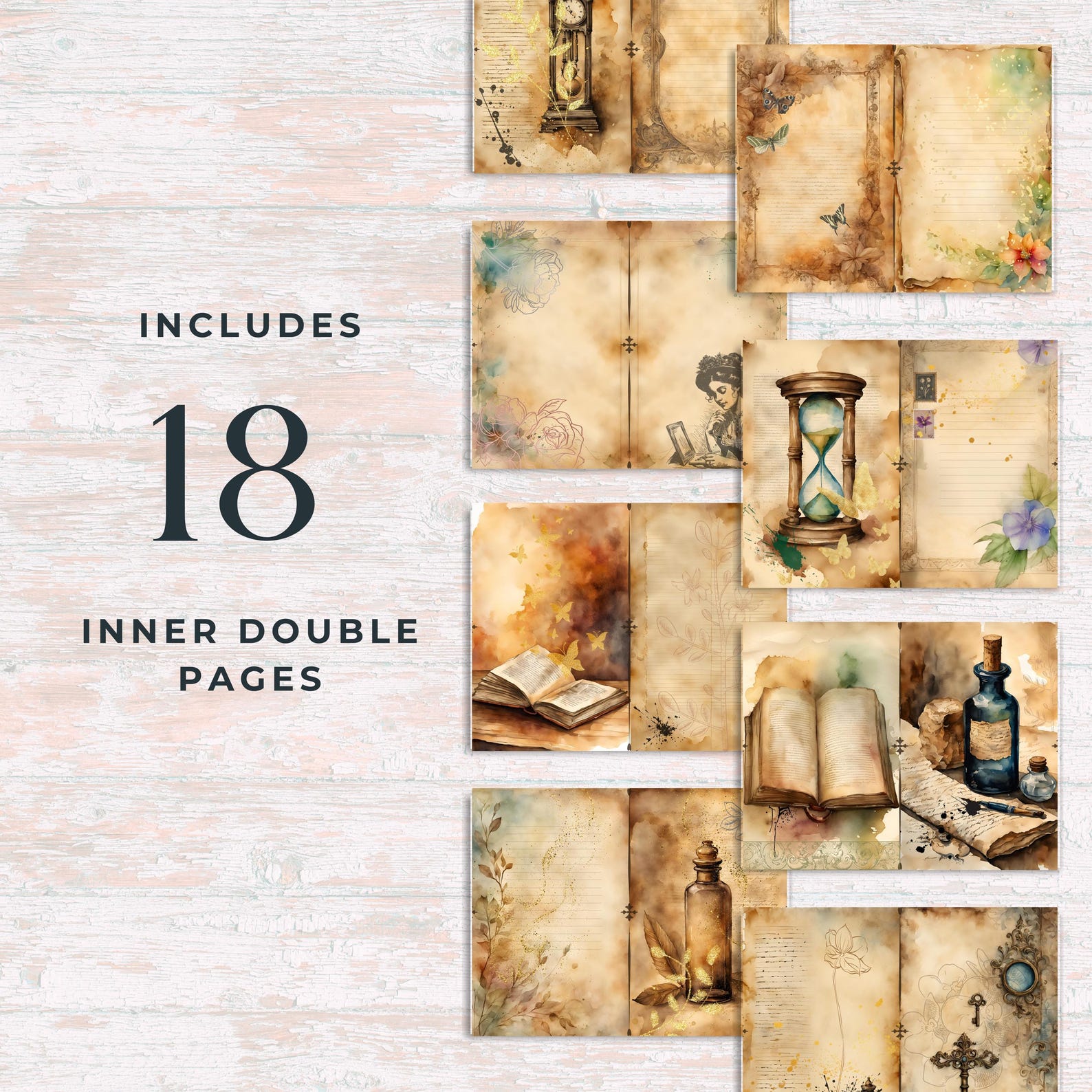 Forgotten Story Junk Journal Pages, Mystery Library, Vintage Digital ...