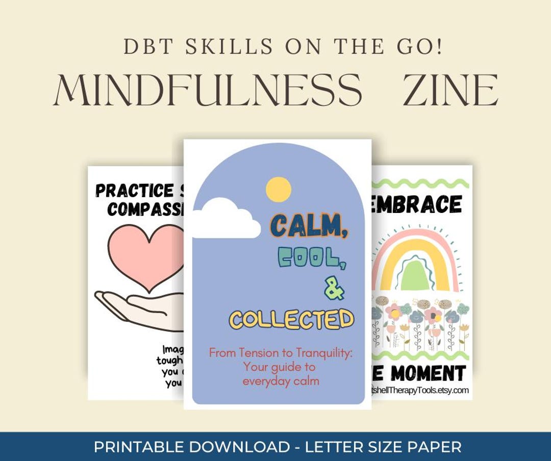 Calm, Cool, & Collected Mindfulness Zine, 1pager,pocket Guide, Stress ...