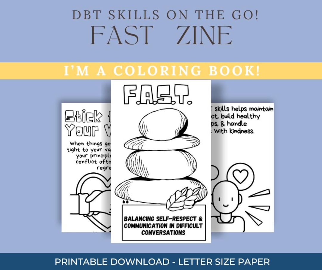 FAST Skills, Dbt, DBT, Coloring Page, 1 Pager, Communication ...