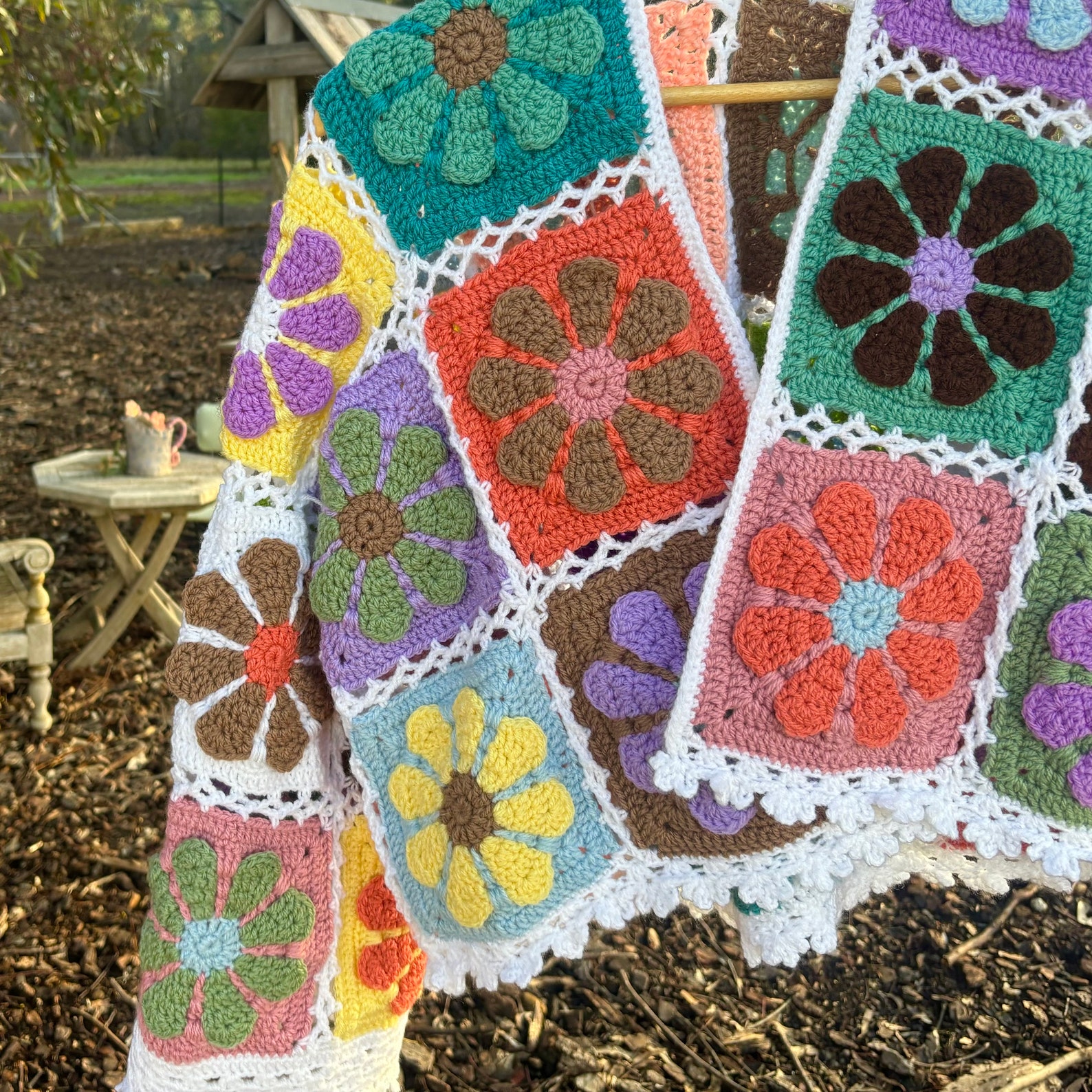 Crochet Pattern: Flower Power Cardigan- Women’s Granny Square Sweater ...