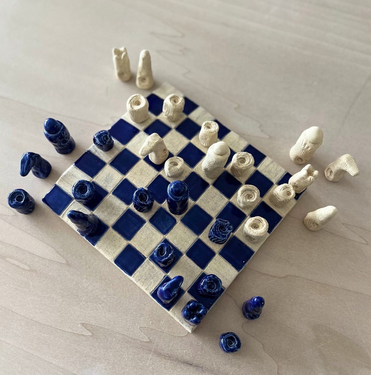 Handmade Ceramic Chess Set - Etsy