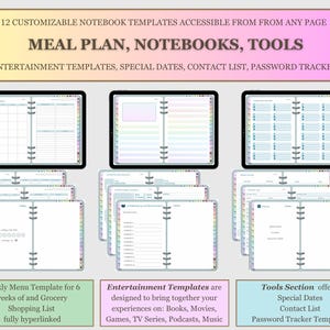 Undated Rainbow Digital Planner Digital Organizer for iPad Goodnotes ...