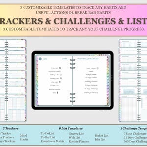 Undated Rainbow Digital Planner Digital Organizer for iPad Goodnotes ...