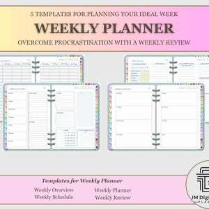 Undated Rainbow Digital Planner Digital Organizer for iPad Goodnotes ...