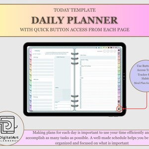 Undated Rainbow Digital Planner Digital Organizer for iPad Goodnotes ...