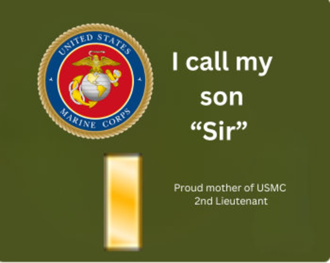 My Son - Sir - Proud Mother USMC 2nd LT Gold Bar - Etsy