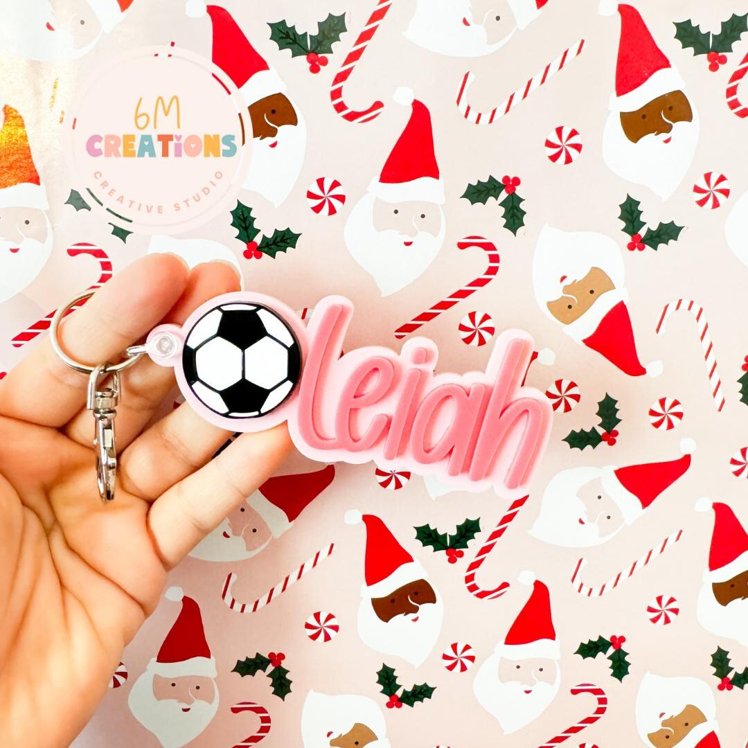 Personalized Soccer Keychain, Custom Keychain, Custom Name Tag, Name ...