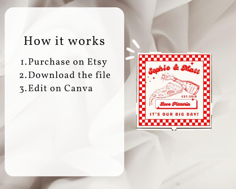 Custom Wedding Pizza Box - After Party, Engagement Party, Editable ...