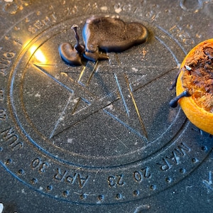 Resin and Marble Altar Plate Pentagram Spell Casting Tool for Wiccan ...