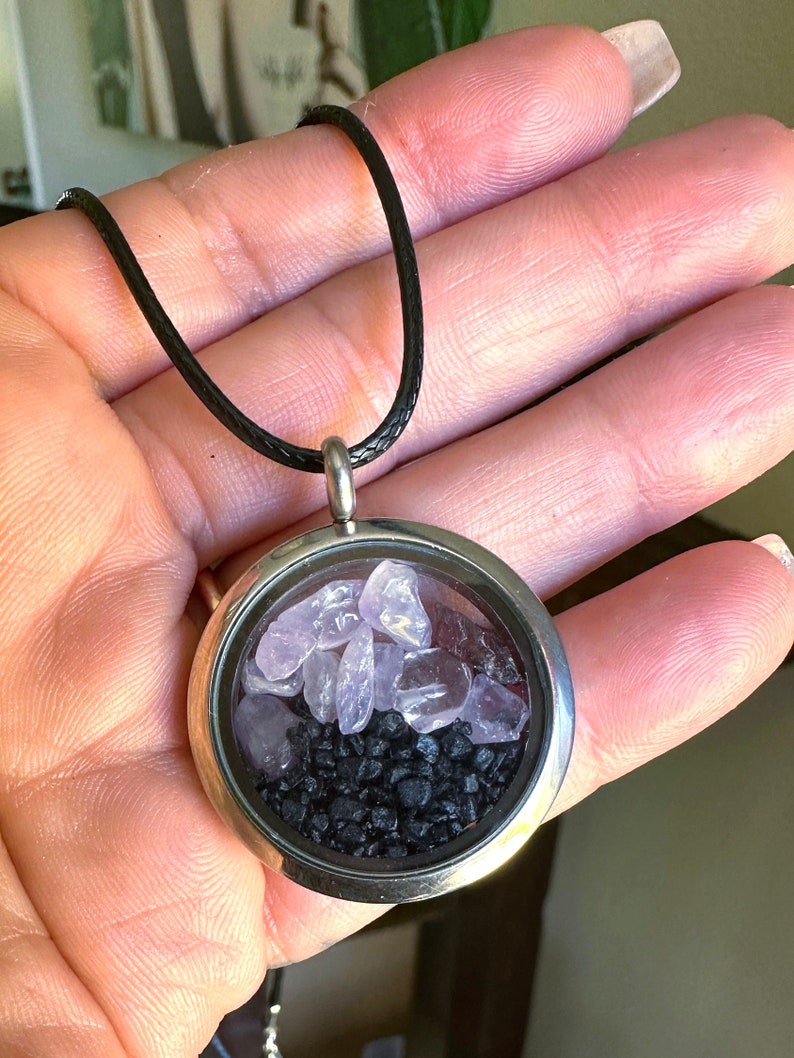 Silver Amethyst Protection Amulet: Wearable Witchcraft Spell Pendant - Etsy