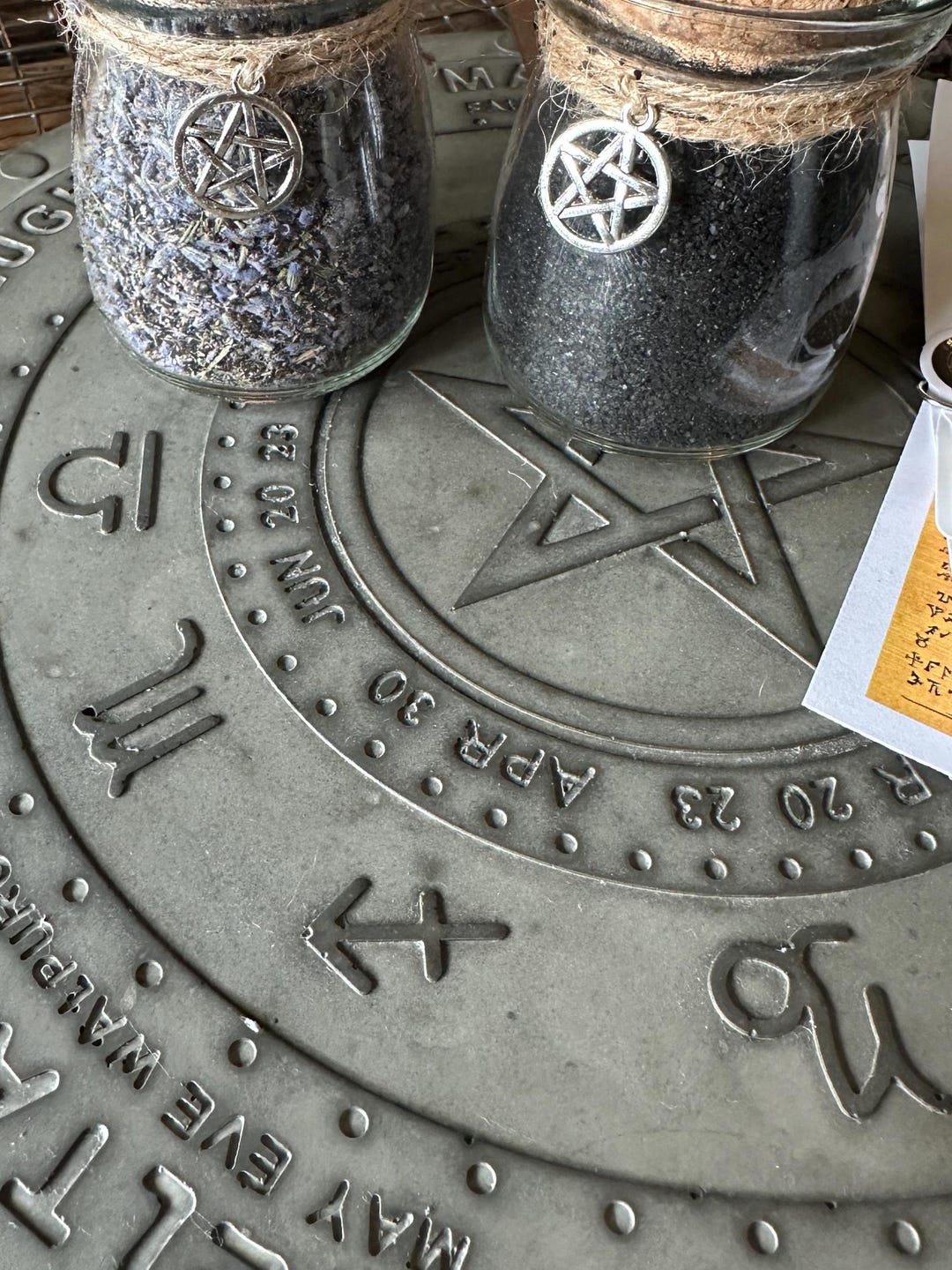 Concrete Spell Casting Plate: Fireproof Altar Tool With Wiccan Calendar ...