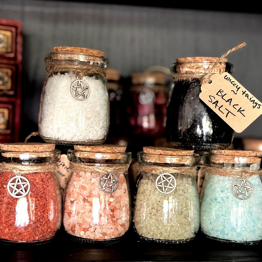 Protection Salt Set Witchcraft Starter Kit ~ Black Salt, Pink Salt, Red ...